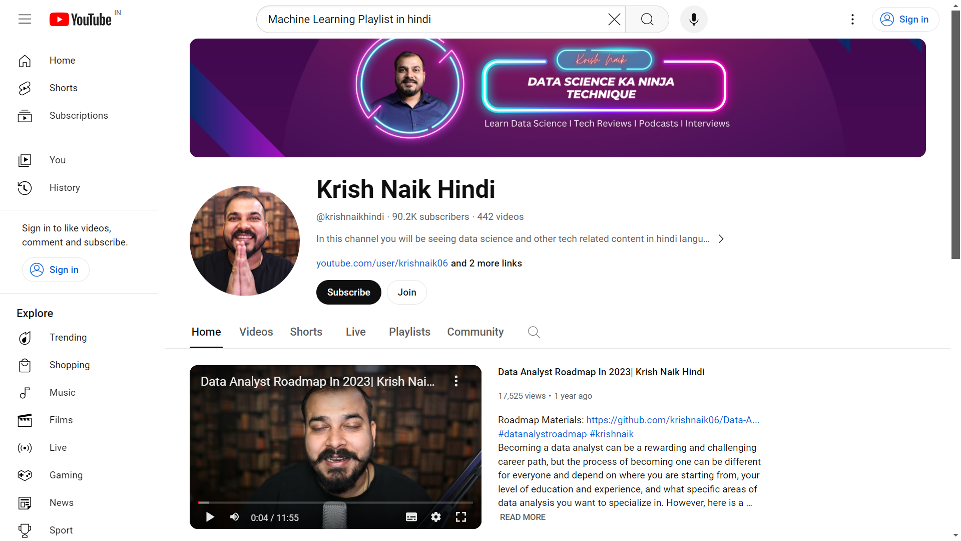 Best YouTube Channel To Learn Machine Learning In Hindi - CodeWithDC
